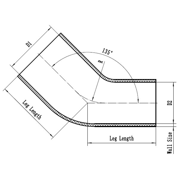 Silicone Hose 45 Degree Reducer Elbow - Raceworks